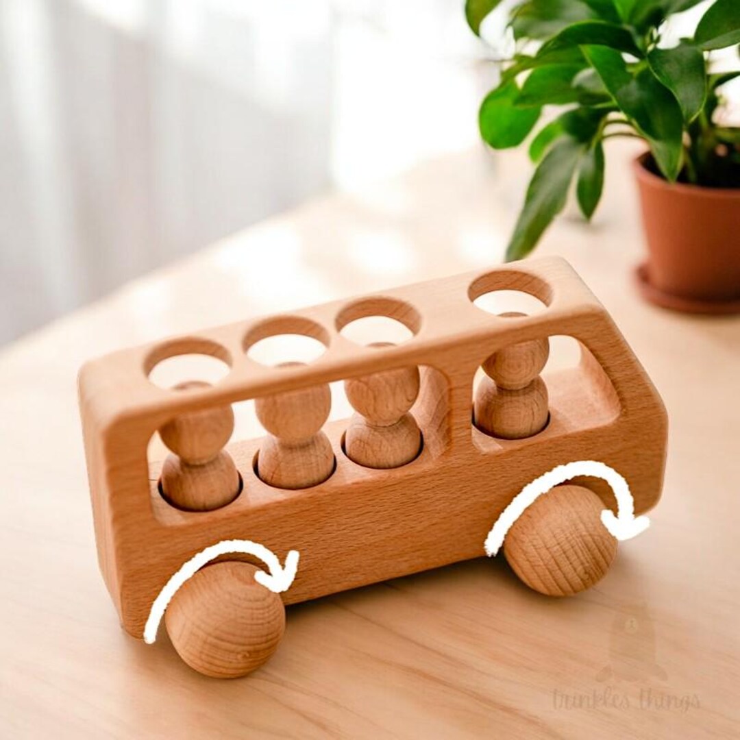 Wooden Bus Blocks, Wood Car Toys, Bus Blocks Montessori, Educational ...