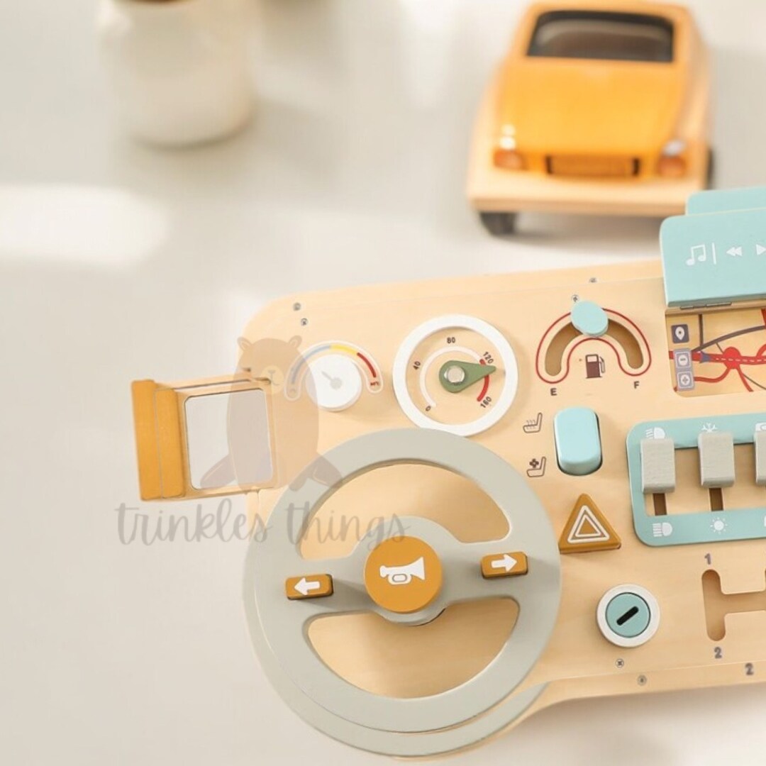 Wooden Car Busy Board, Driving Toy, Montessori Car, Educational Toy ...