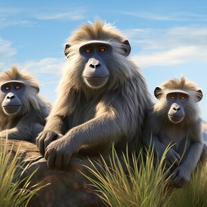 Monkey Family Illustration PNG for Heartwarming Designs - Etsy