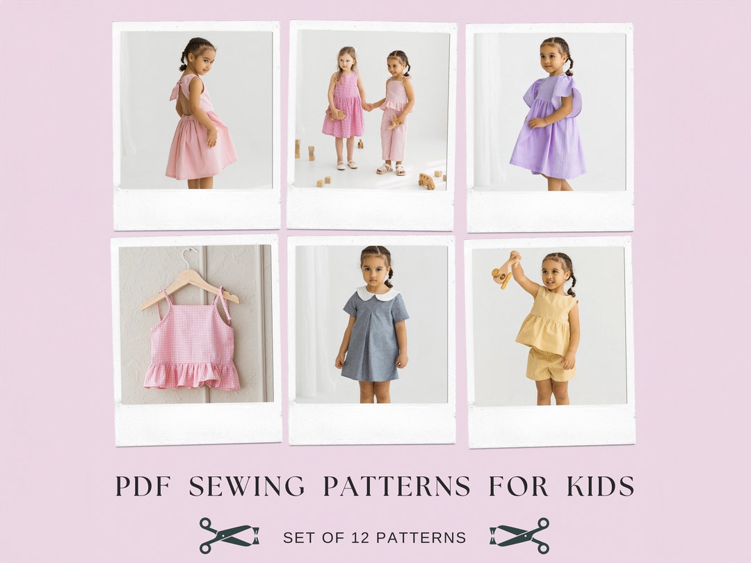 Pdf Sewing Patterns for Children Clothes Bundle, Girl Toddler Baby Kids ...