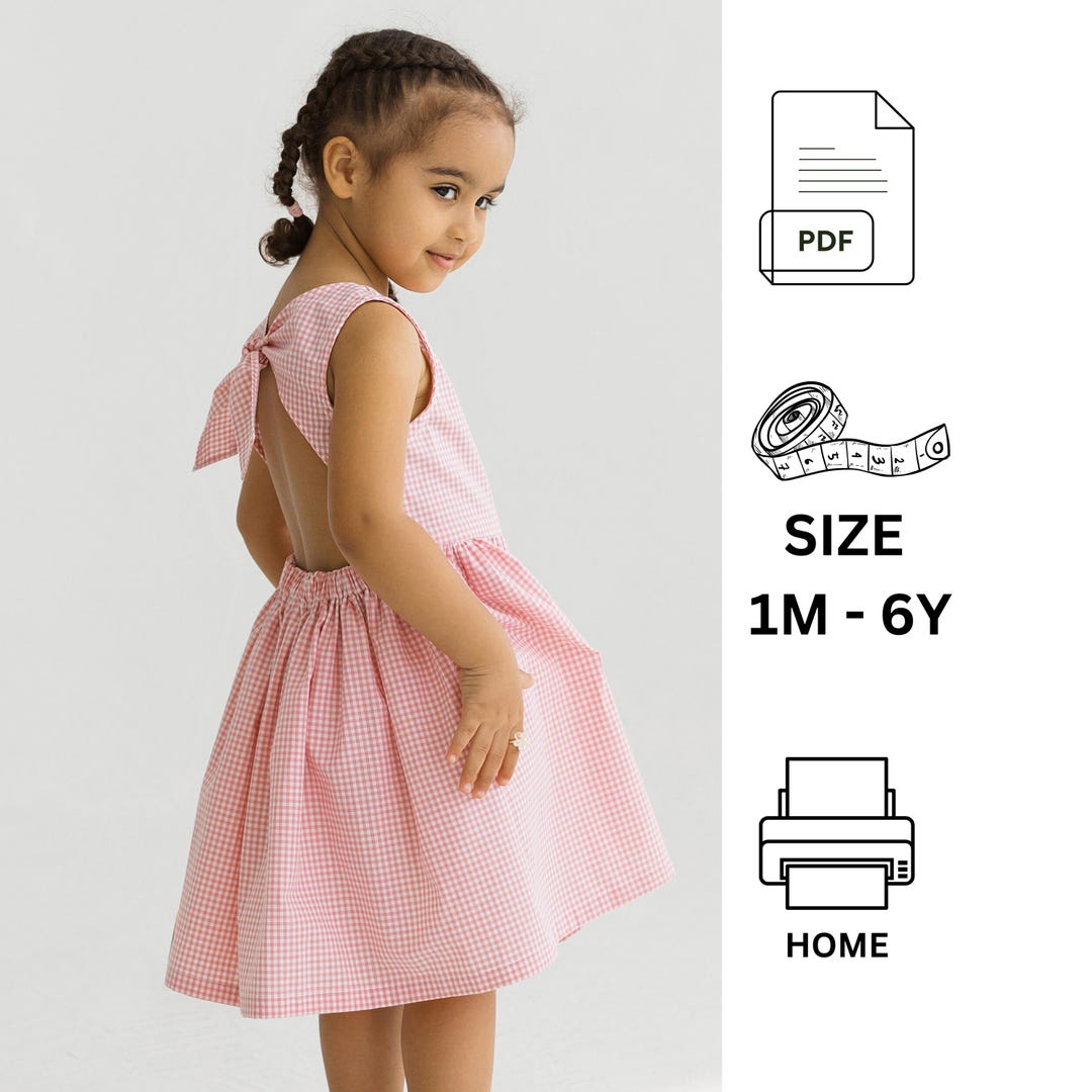 Girls' Dress PDF Sewing Pattern (0-6 Years)- Ribbon Detail | Kids ...