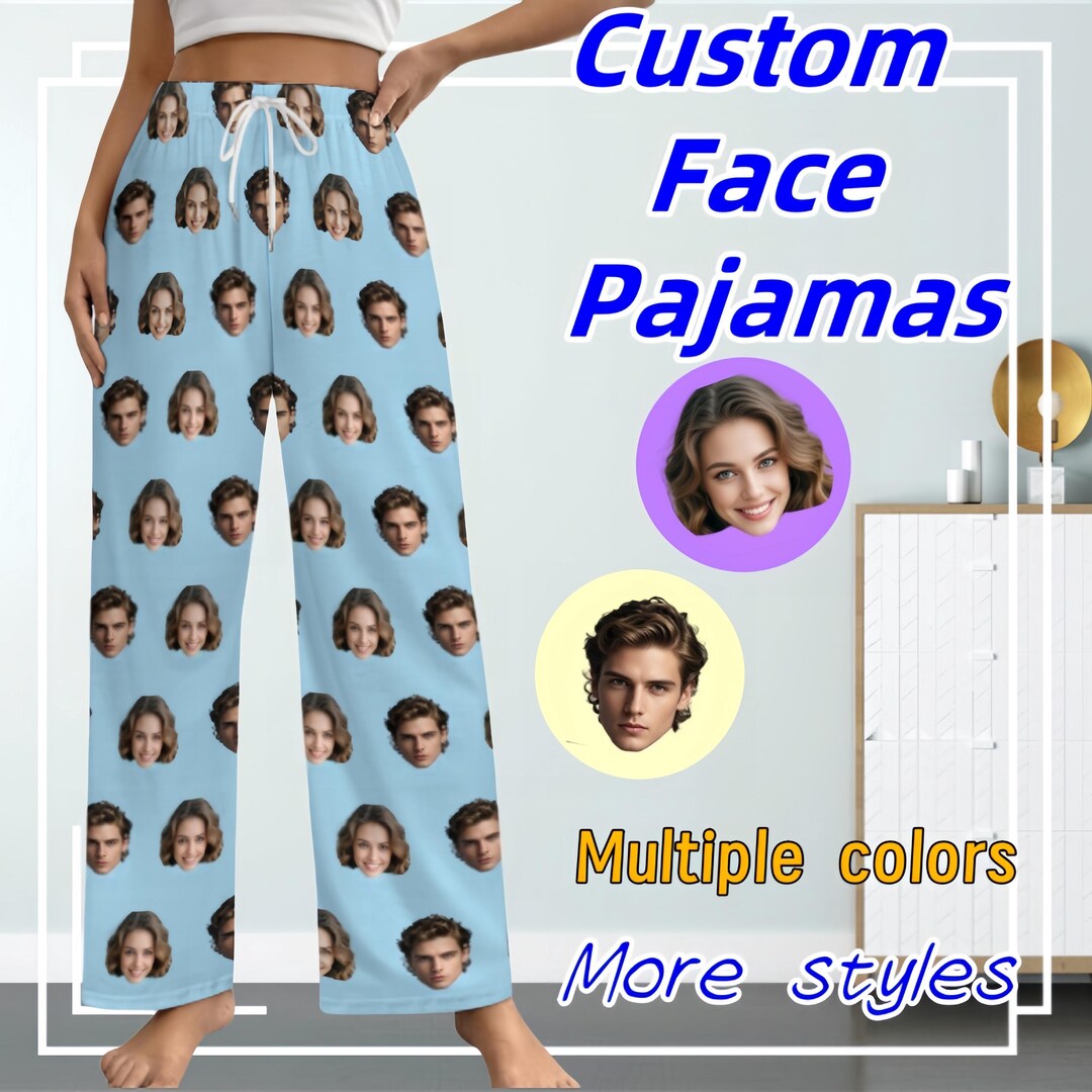 Personalized Pajama Pants, Custom Face Pajama Pants for Men Women ...