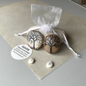 Hand Painted Tree on Natural Stone Tree of Life Painted Stone Ornament ...