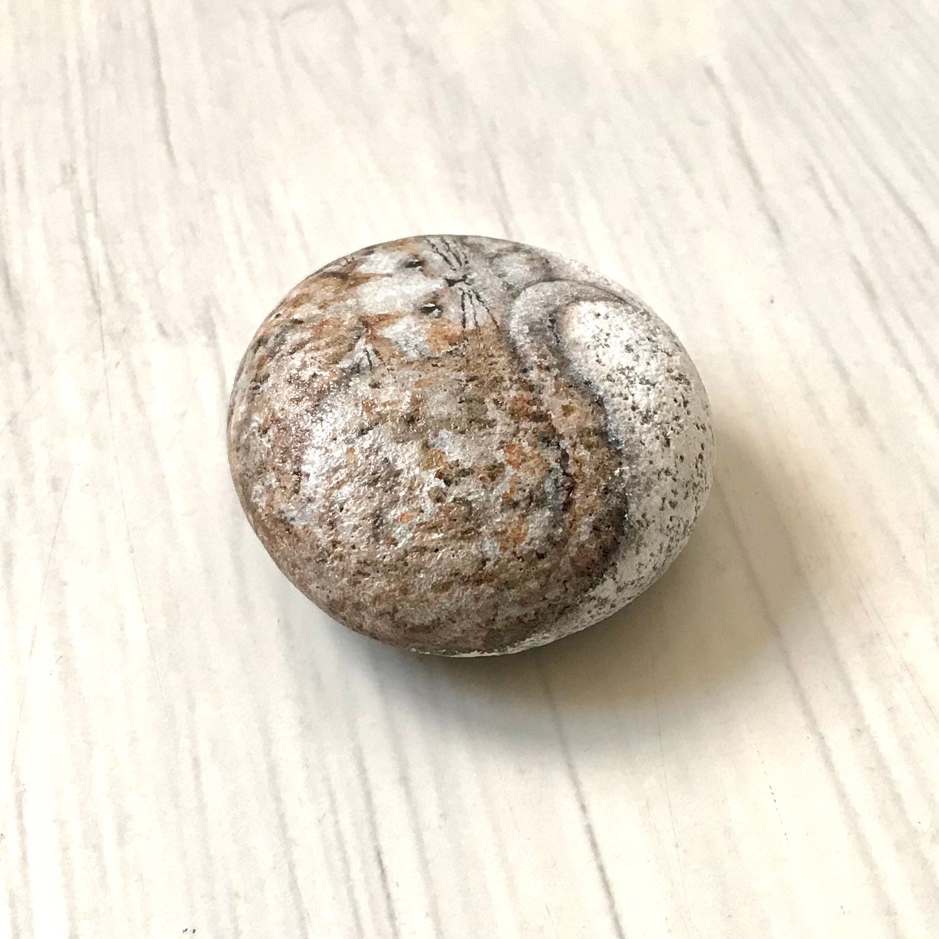 Hand Painted Stone Silver Tabby Cat Paperweight Accent Stone - Etsy UK