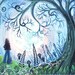 Wonder Moon Limited Edition Print Whimsical Art Girl Tree Moon Vines ...