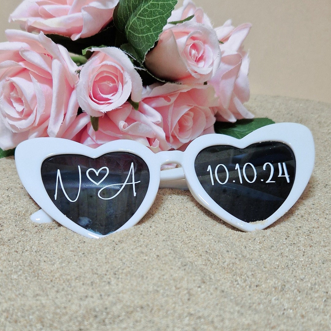 Wedding Sunglasses Photo Prop Personalised Wedding Day Date Shades for ...