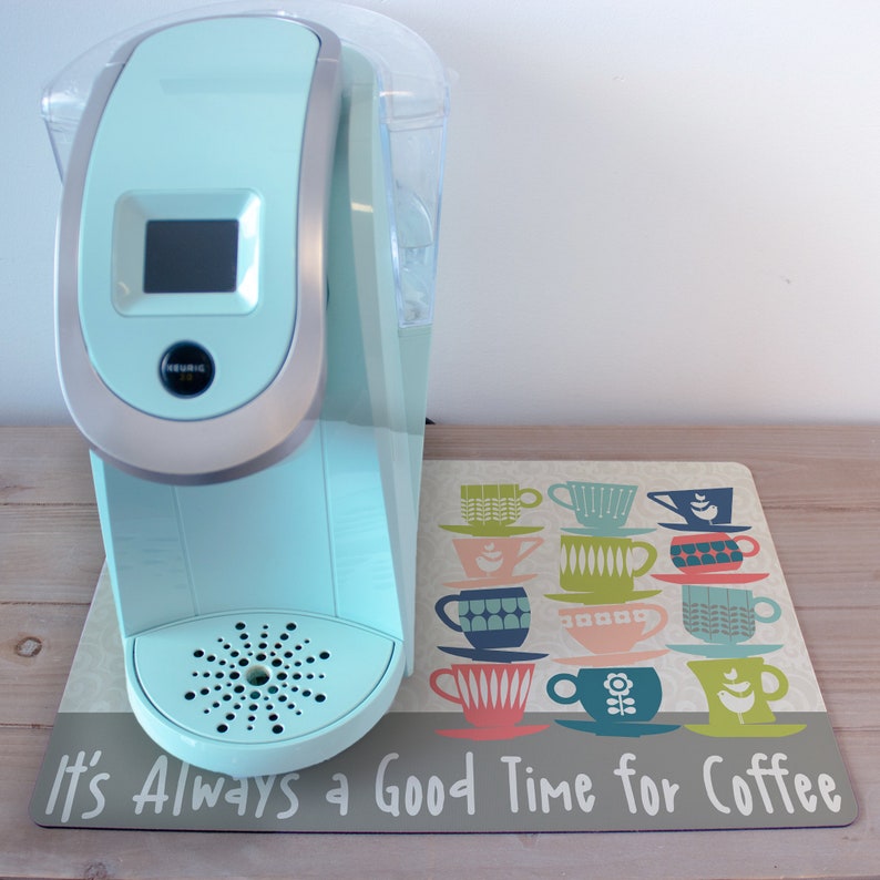 Custom Coffee Maker Mat Cute Retro Coffee Cup Washable | Etsy