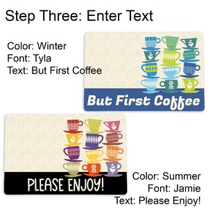 Custom Coffee Maker Mat, Cute Retro Coffee Cup Washable Placemat for ...
