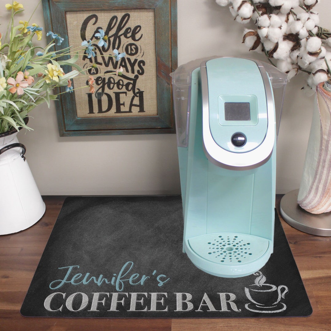 Personalized Chalkboard Style Coffee Maker Mat - - Etsy