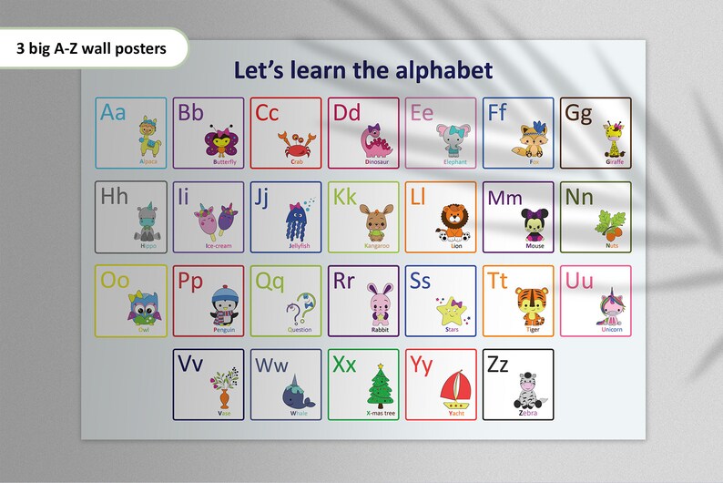 Letter Tracing Activity for Kids. Alphabet Learning Big Collection - Etsy