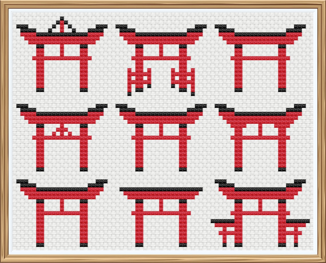 Torii Gate Cross Stitch Pattern PDF - Etsy