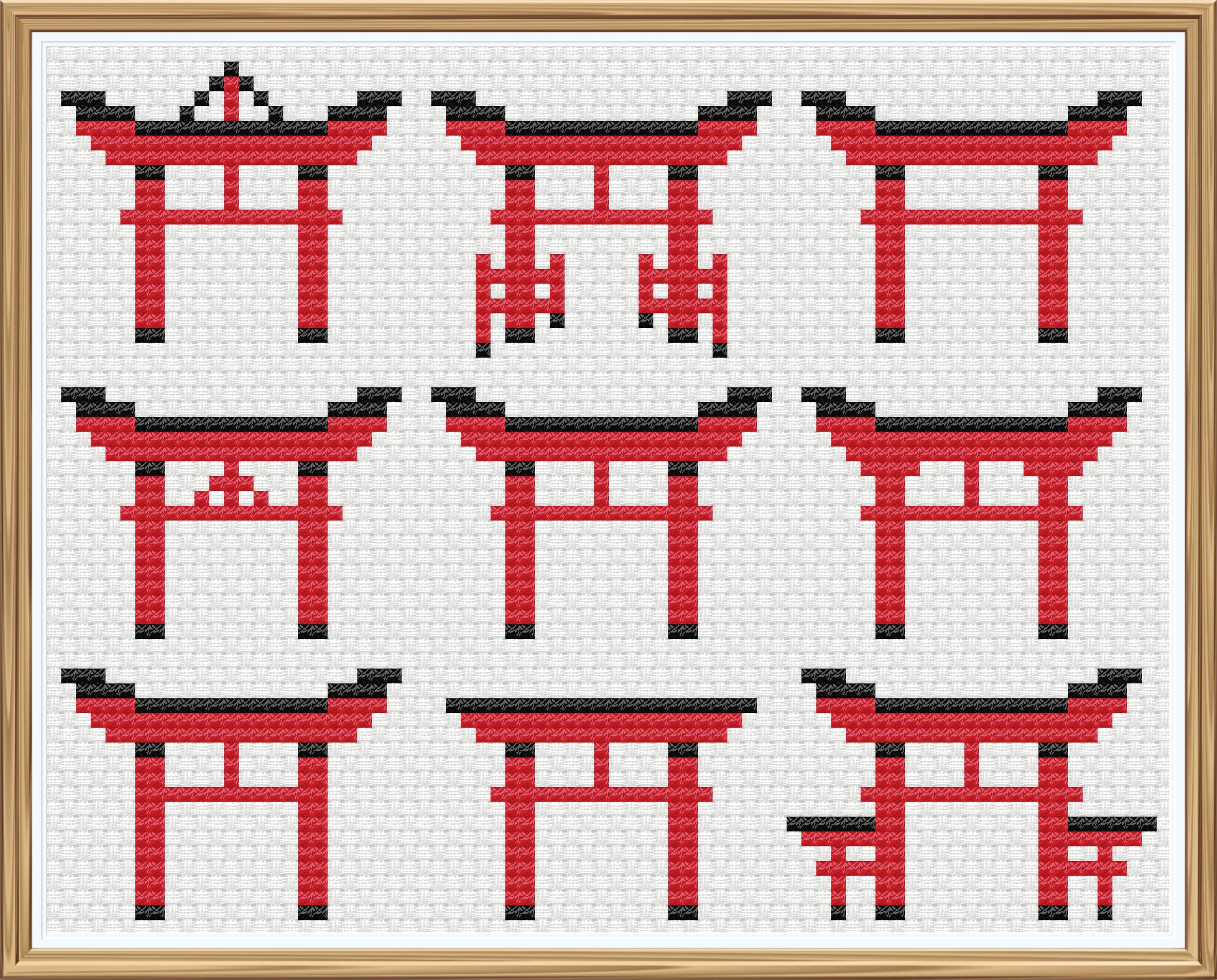 Torii Gate Cross Stitch Pattern PDF - Etsy