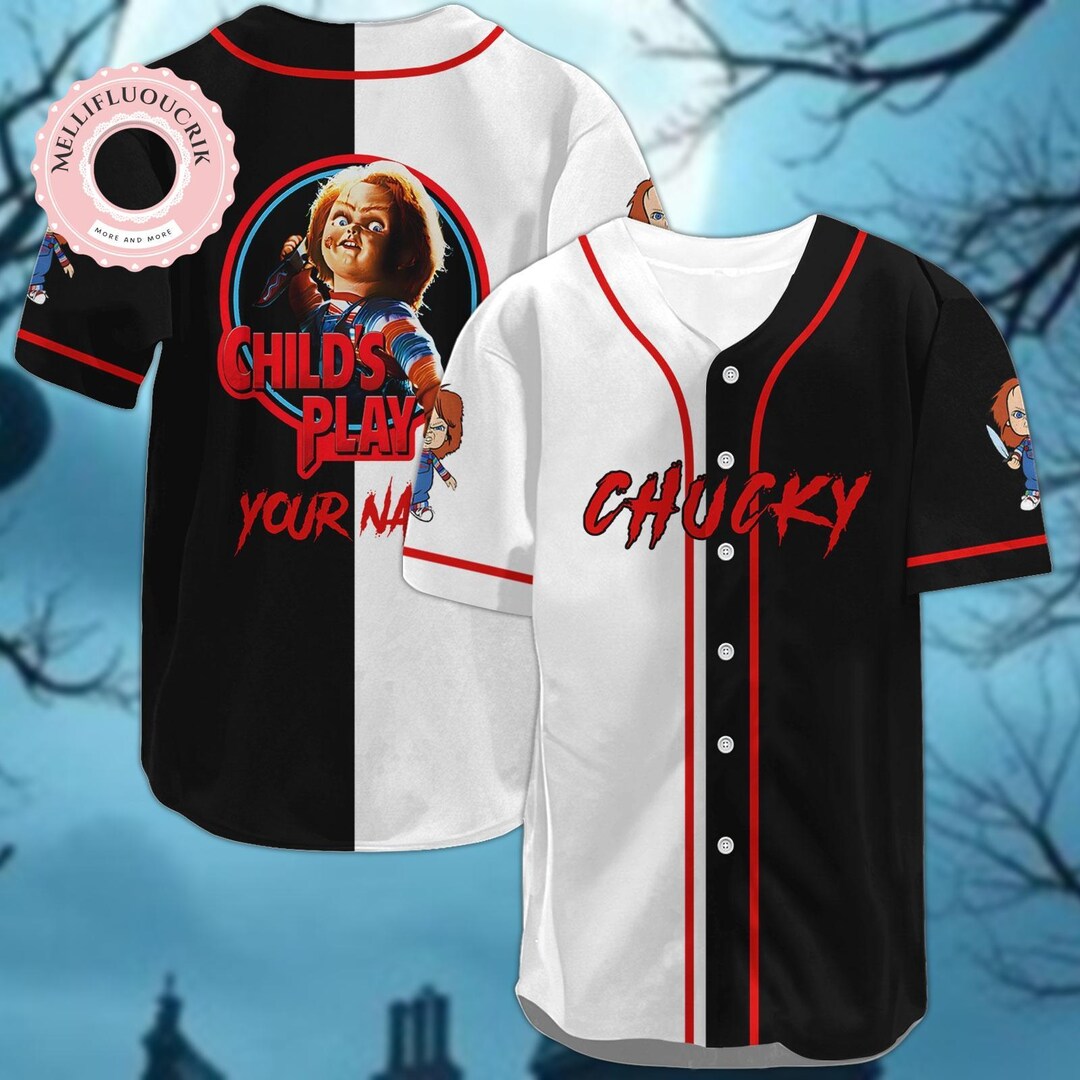 Personalized Chucky Baseball Jersey, Bride of Chucky Shirt, Horror ...