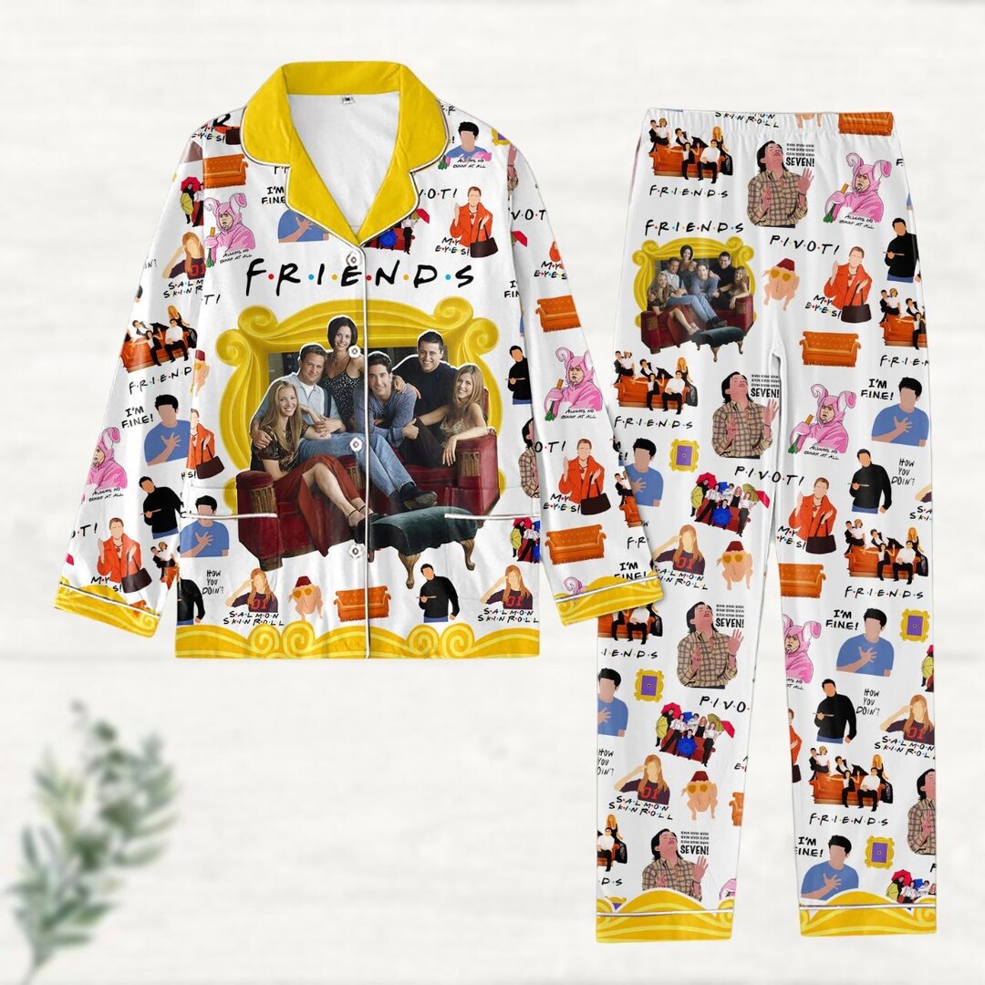 Halloween Friends Pajamas Set, Vintage 90S Movie Friends Womens Pajamas ...