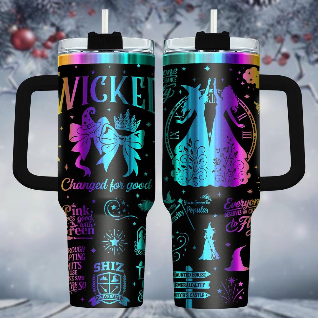 Wicked Wizard 40oz Tumbler, Fantasy Tumbler With Handle, Musical Theme ...