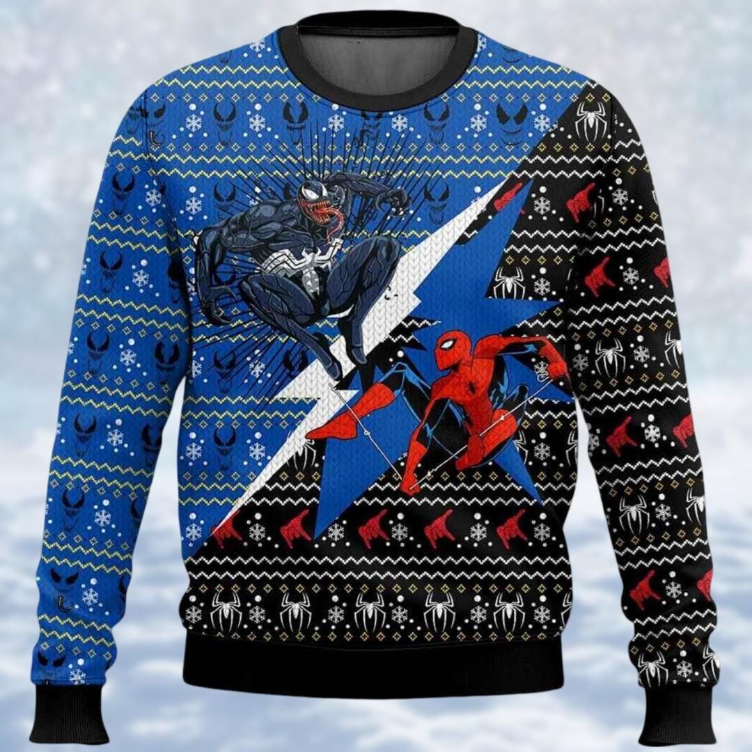 Christmas Venom and Spider Man Ugly Sweater, Marvel Avengers Xmas ...