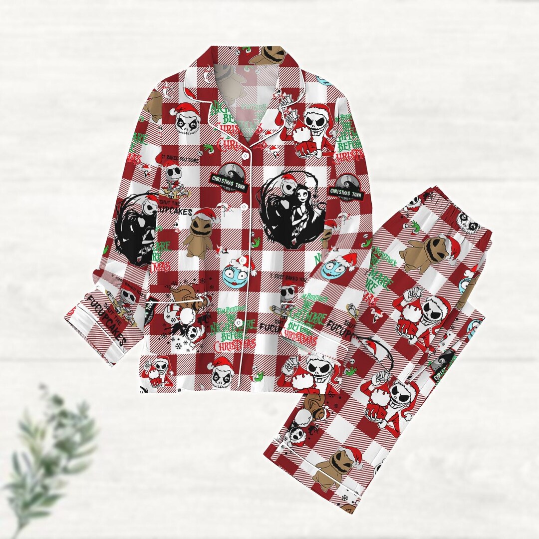 Nightmare Before Christmas Pajamas Set, Jack Skellington and Sally ...