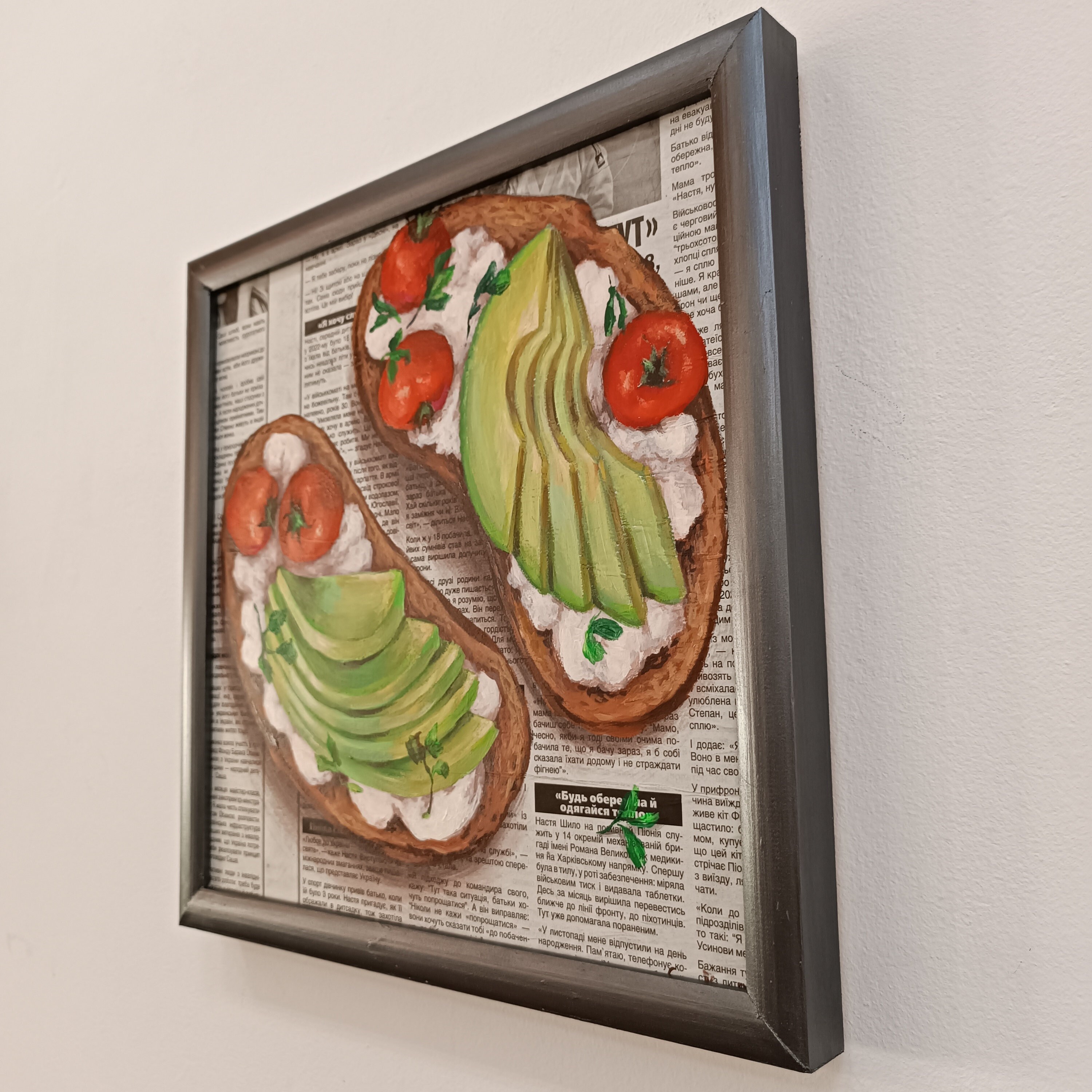 Sandwich Painting Food Painting on Newspaper Acrylic Painting Newspaper ...