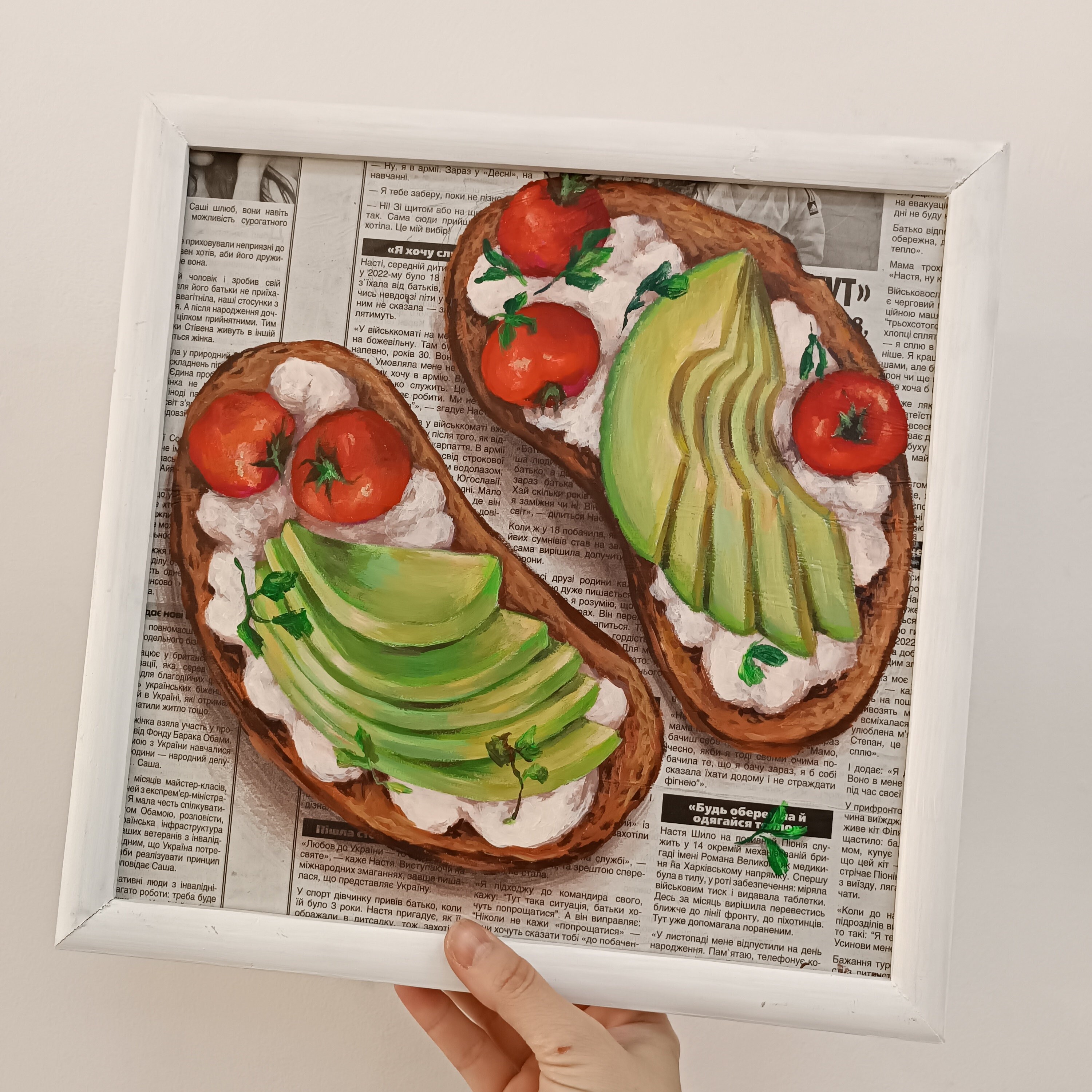Sandwich Painting Food Painting on Newspaper Acrylic Painting Newspaper ...