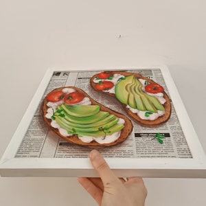 Sandwich Painting Food Painting on Newspaper Acrylic Painting Newspaper ...