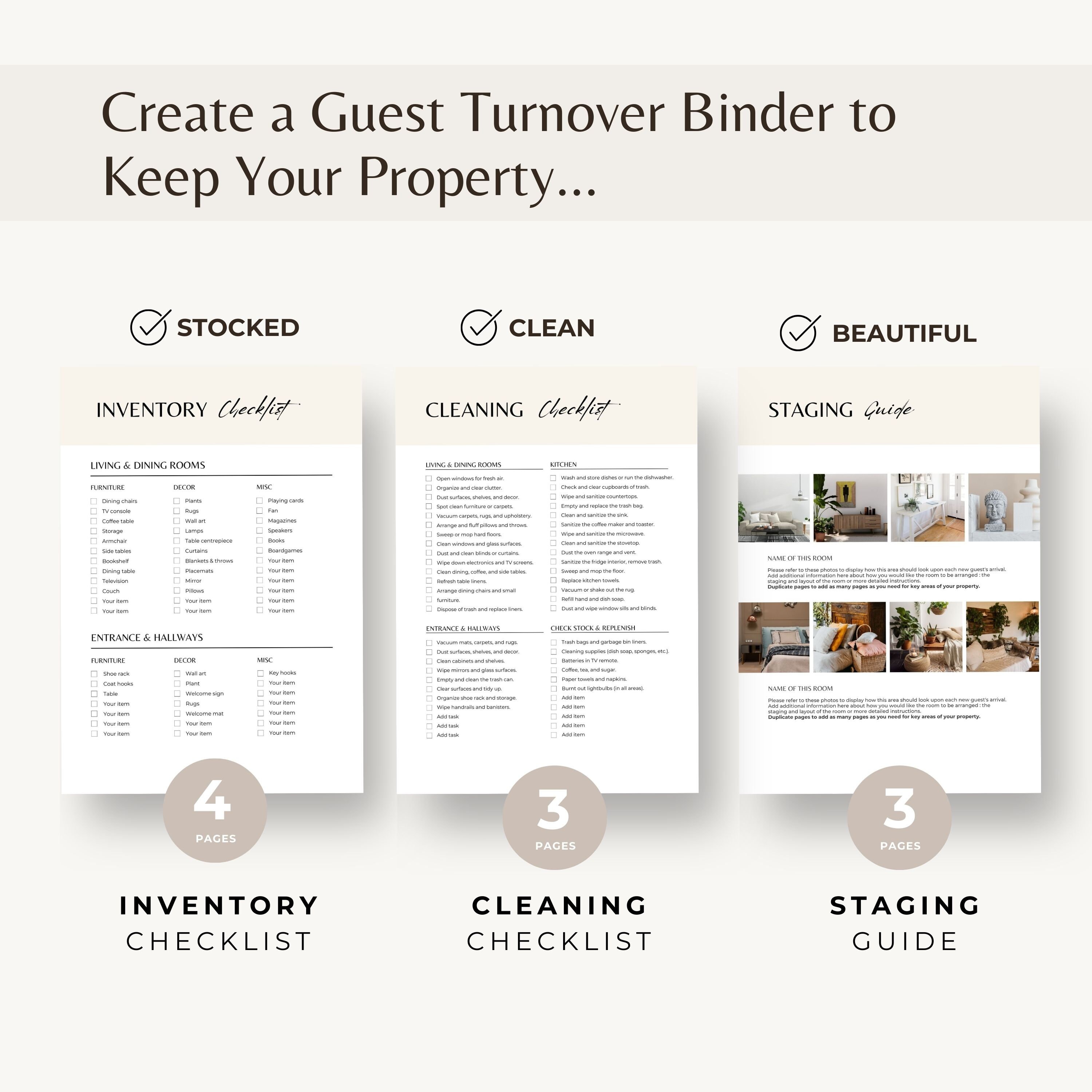 Editable Airbnb Cleaning Checklist Template, Airbnb Inventory Checklist ...