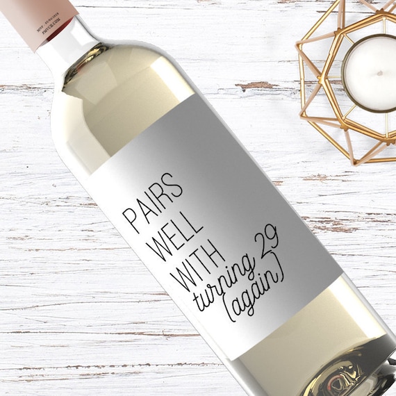 Pairs Well With Turning 29 Again 30th Birthday Gift for Her. | Etsy