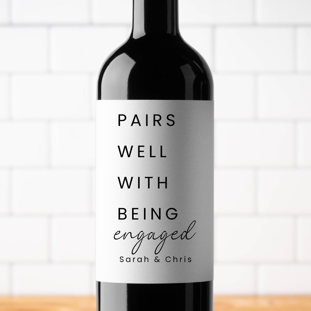 Custom Engagement Wine Label- Wedding Wine Label - Custom Gift for ...