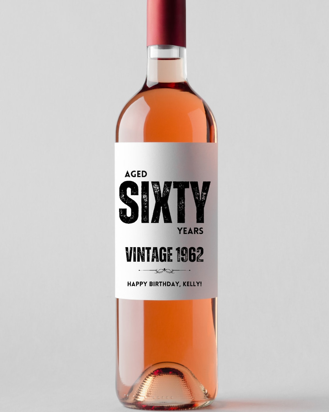 60 Birthday Custom Wine Label, 60th Birthday Gift, Unique Wine Gift ...