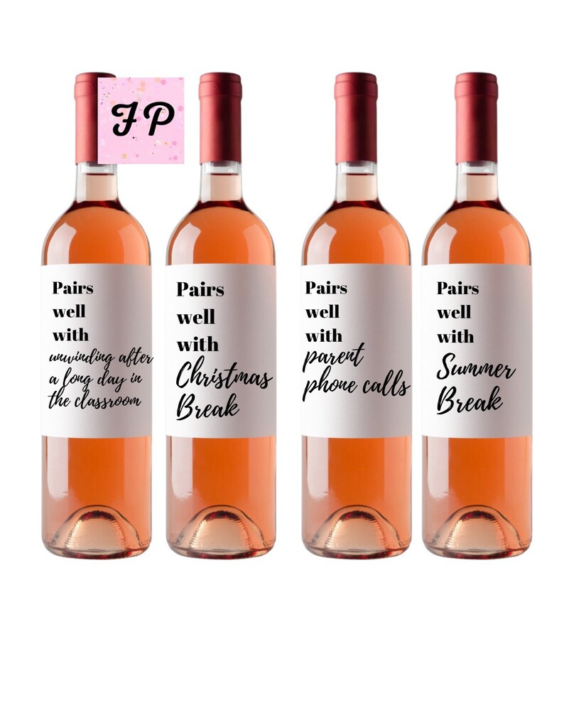 Teacher Wine Labels - Teacher Wine Stickers - New Teacher Gift Wine ...