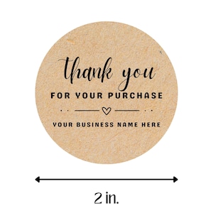 20 Thank You for Your Purchase Stickers. Custom Round Order Packaging ...