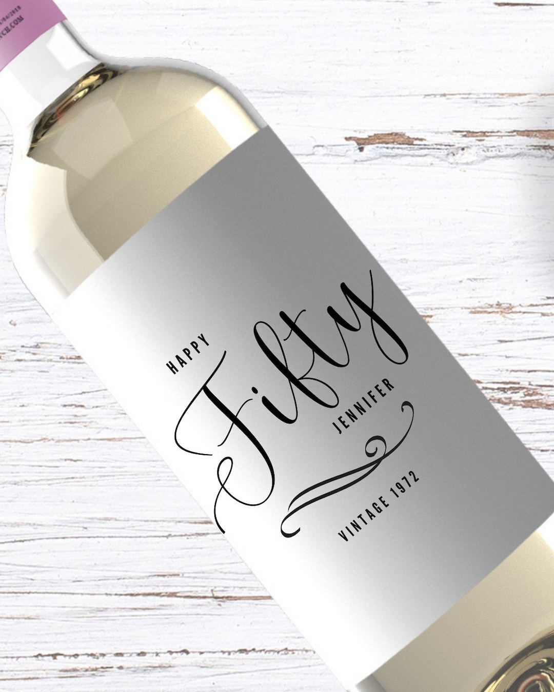 Fifty Birthday Wine Label, Custom 50 Wine Label, Funny 50th Birthday ...
