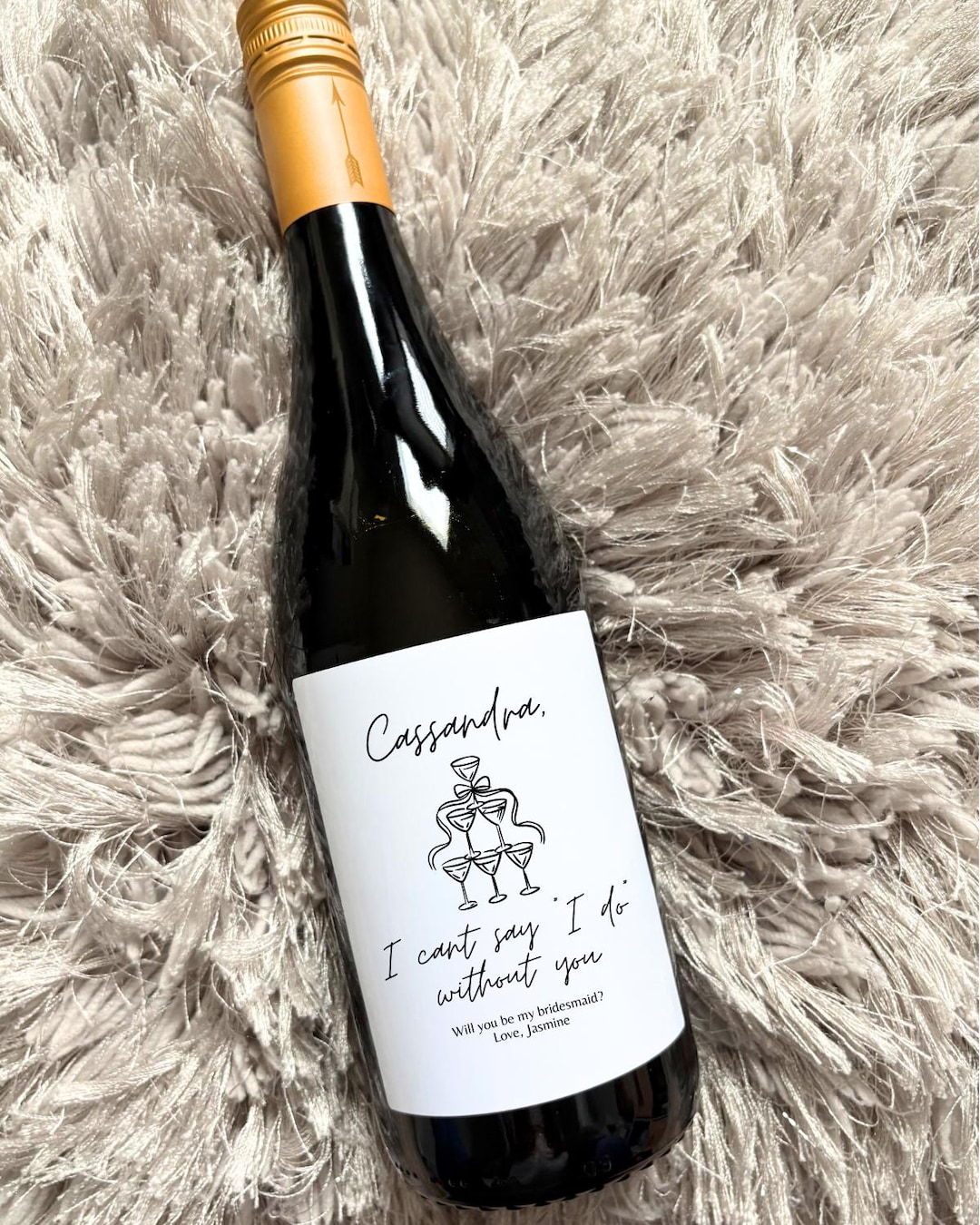 Bridesmaid Proposal Wine Label – Personalized Champagne Label, Custom ...