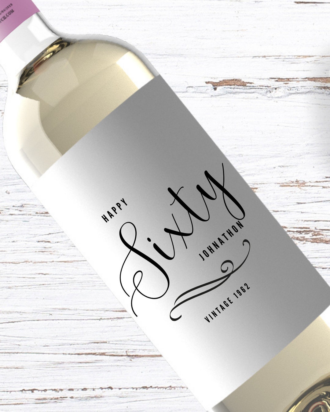Sixty Birthday Wine Label, Custom 60 Wine Label, Funny 60th Birthday ...