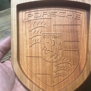Porsche Logo Cherry Woodwooden Valet Tray Catch All Drop Tray Solid ...