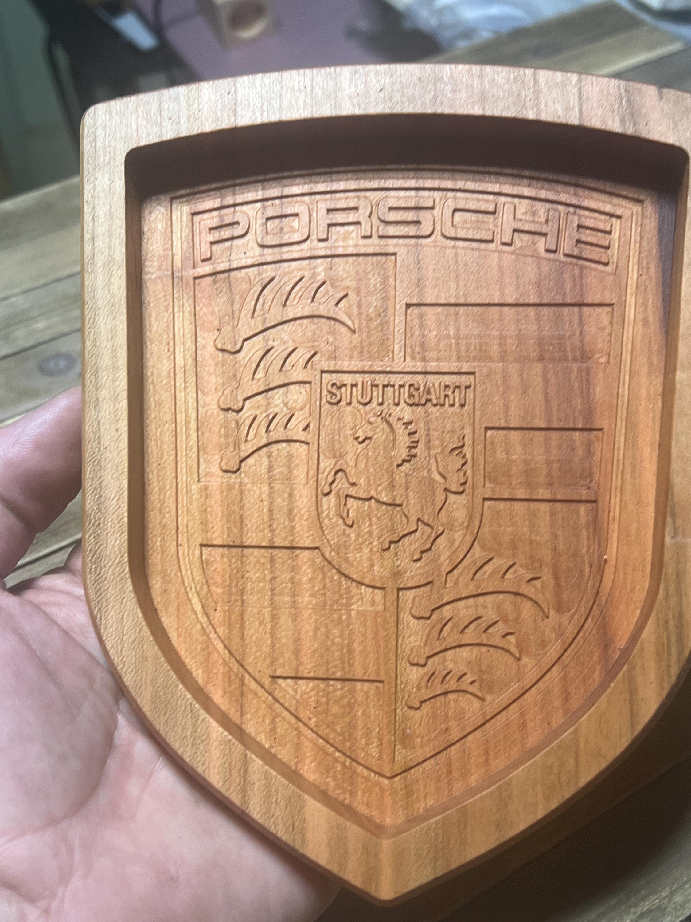 Porsche Logo Cherry Woodwooden Valet Tray Catch All Drop Tray Solid ...