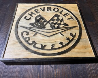 Chevrolet Corvette C5 Logo Wood Sign Man Cave Garage Art - Etsy