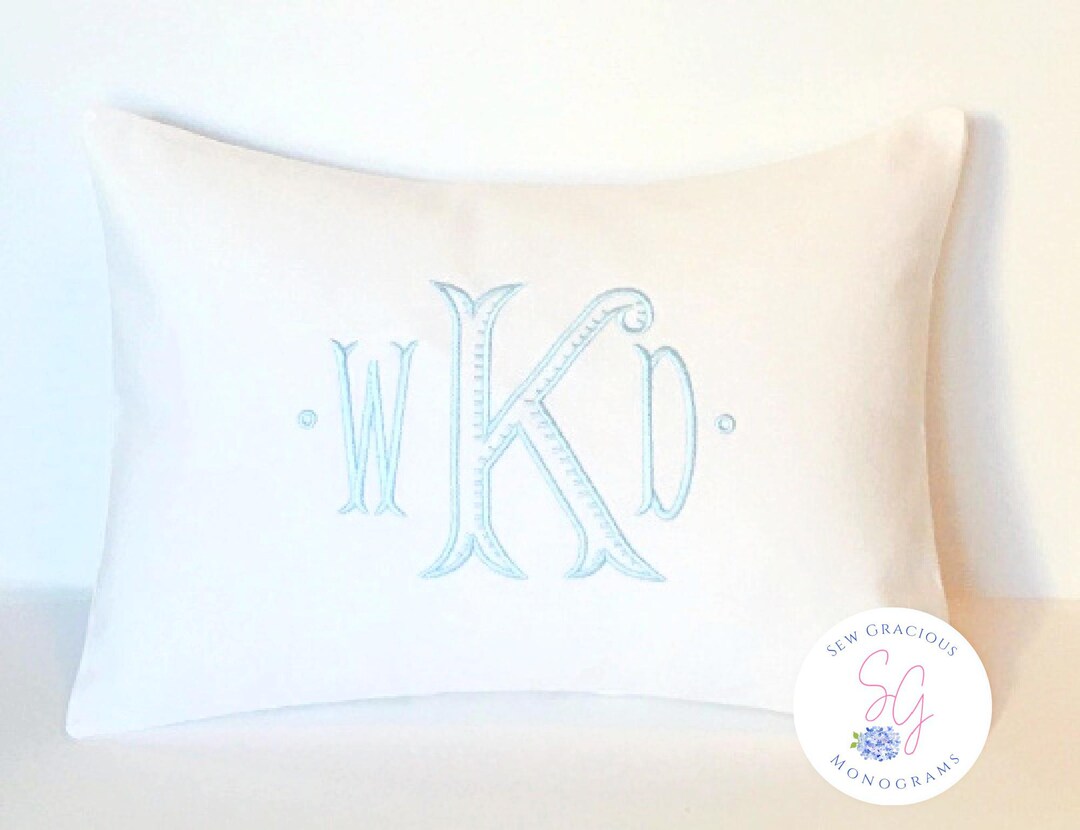 Monogrammed Pillow Cover, Dorm Decor, Back to School, Personalized Baby ...