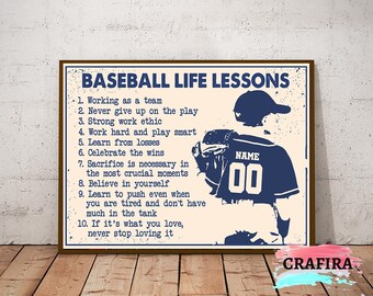 Baseball Life Lessons Poster - Etsy