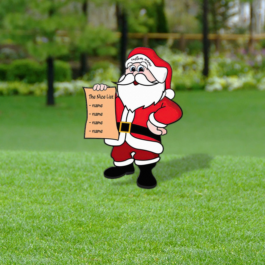 Christmas Santa's Nice List Christmas Yard Sign Santa - Etsy