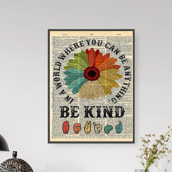 Be Kind Poster - Etsy