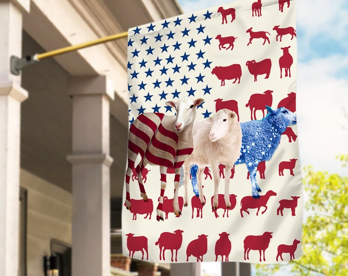 Sheep and Tree Fabric Sign on a Wood Base and Wire Flag Pole. - Etsy