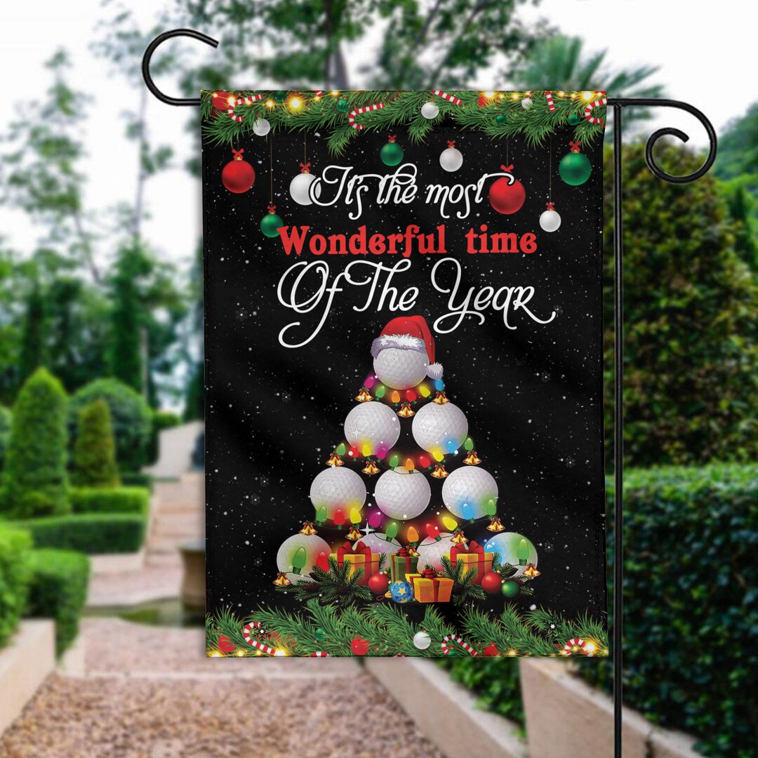 Golf Christmas Tree Flag Merry Christmas Double-sided Flag - Etsy