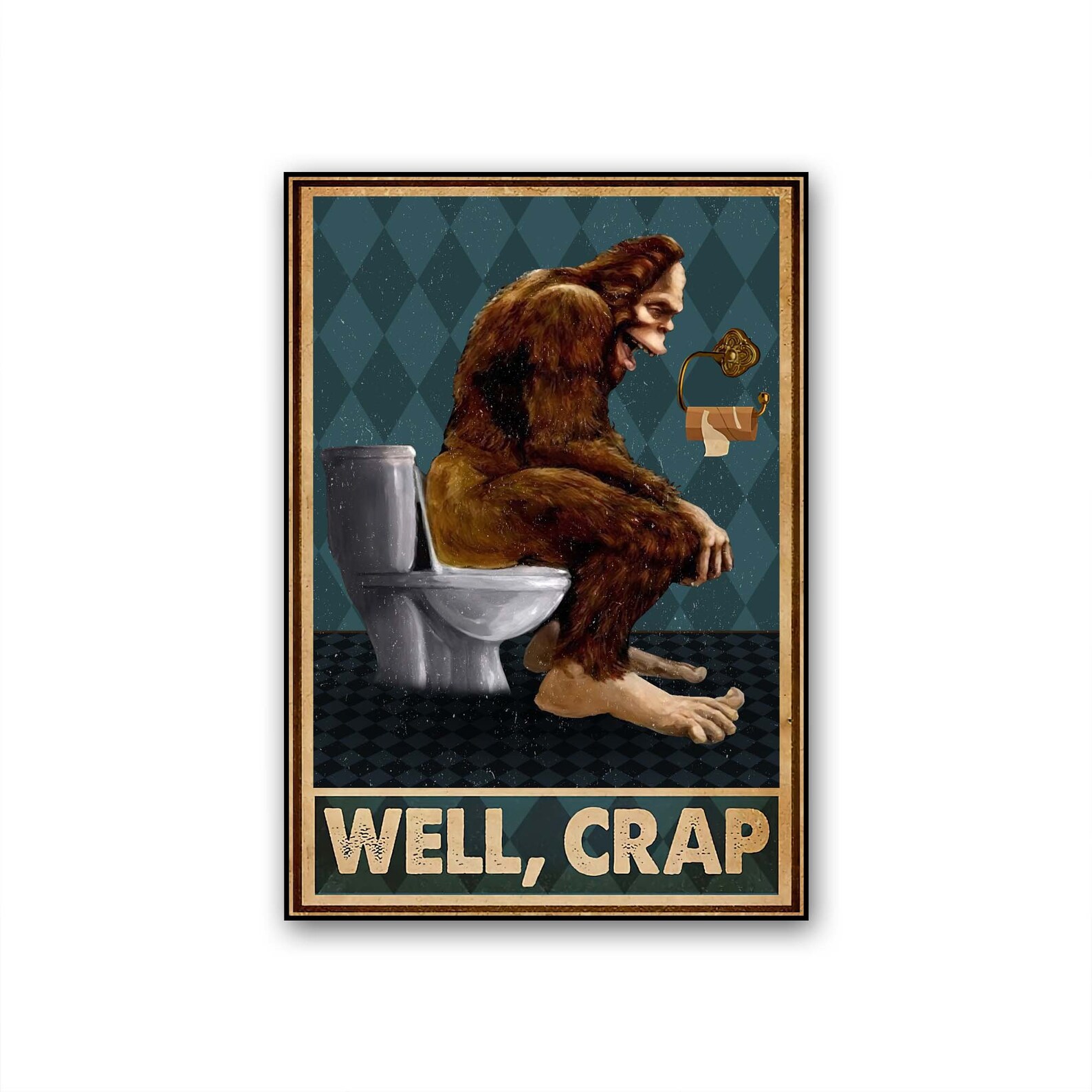 Sasquatch Well Crap Vintage Poster Funny Sasquatch Butt - Etsy