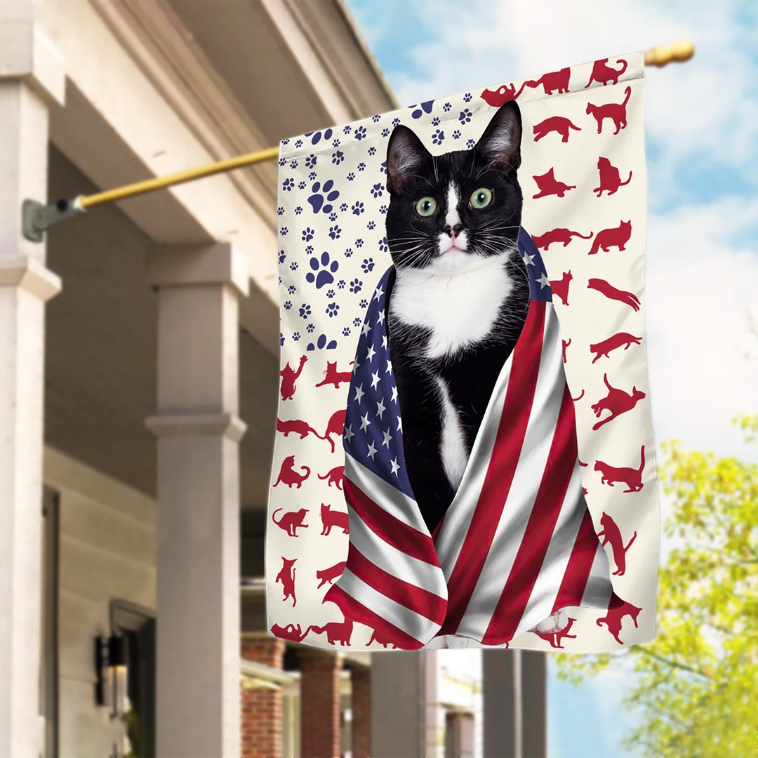 Happy Independence Day Flag Cat Happy 4th of July Flag - Etsy
