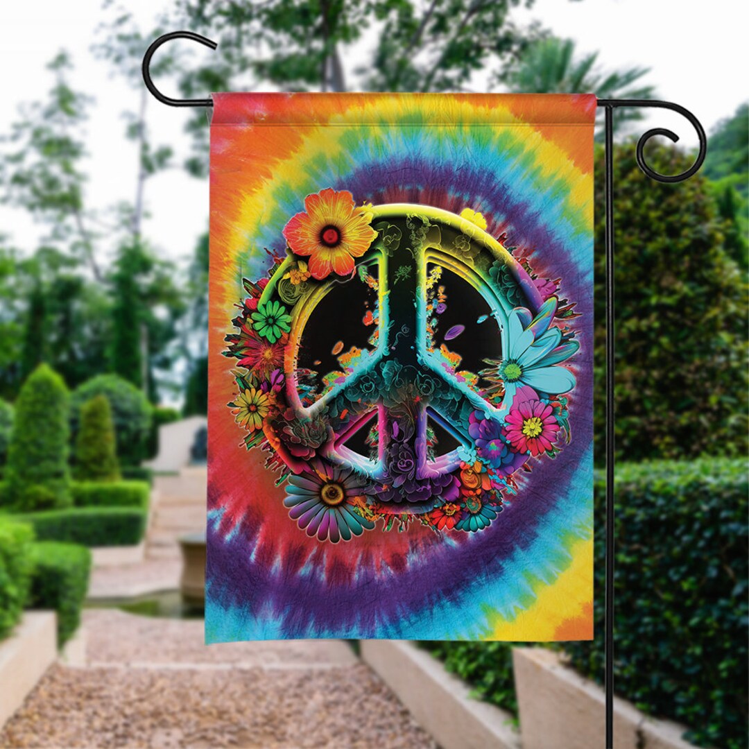 Peace Soul Flag Hippie Peace Sign Garden Flag Hippie Style - Etsy Canada