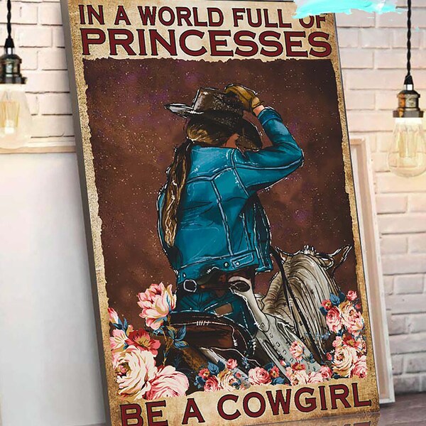 Vintage Cowgirl Poster - Etsy