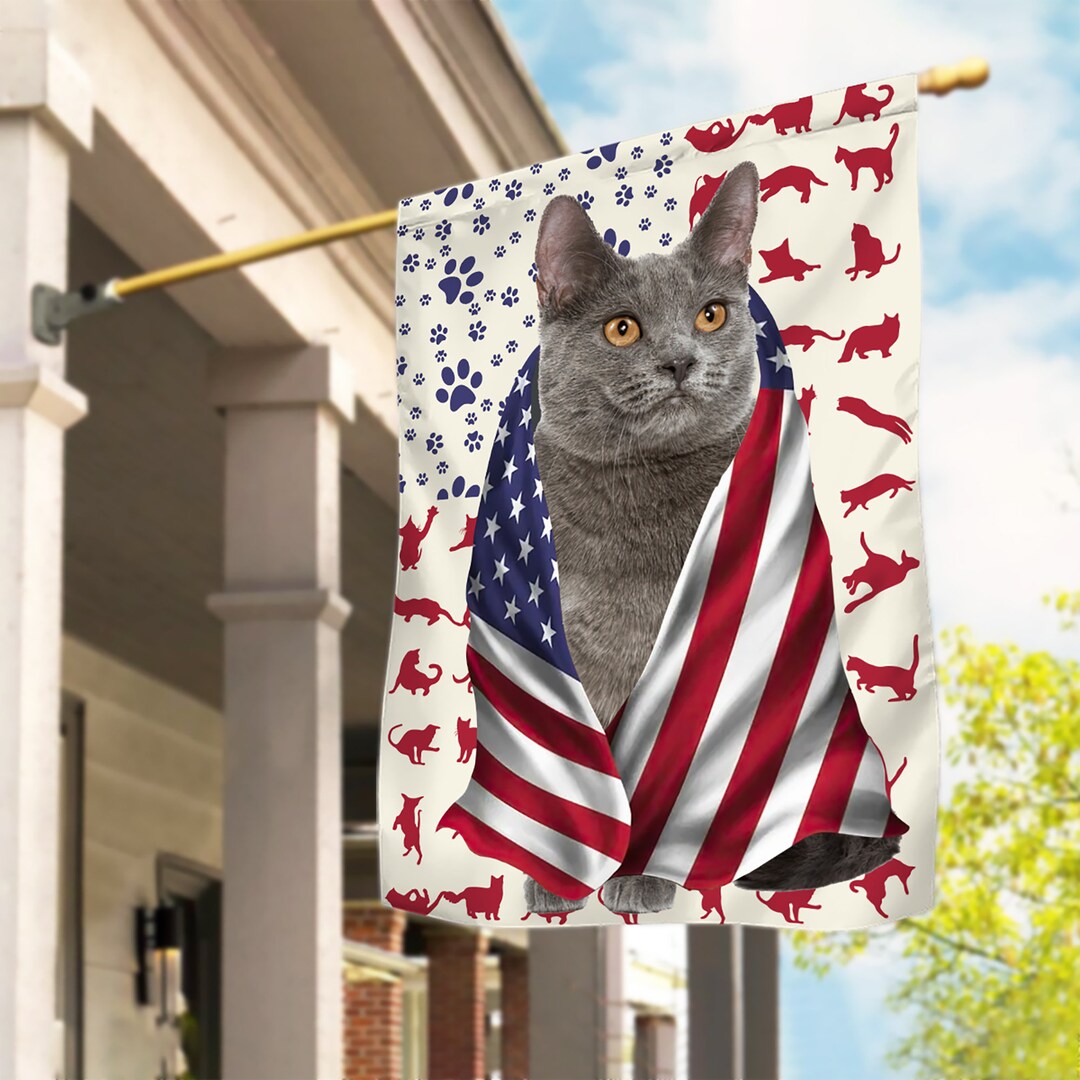 Happy Independence Day Flag Cat 4th July Flag Exotic - Etsy