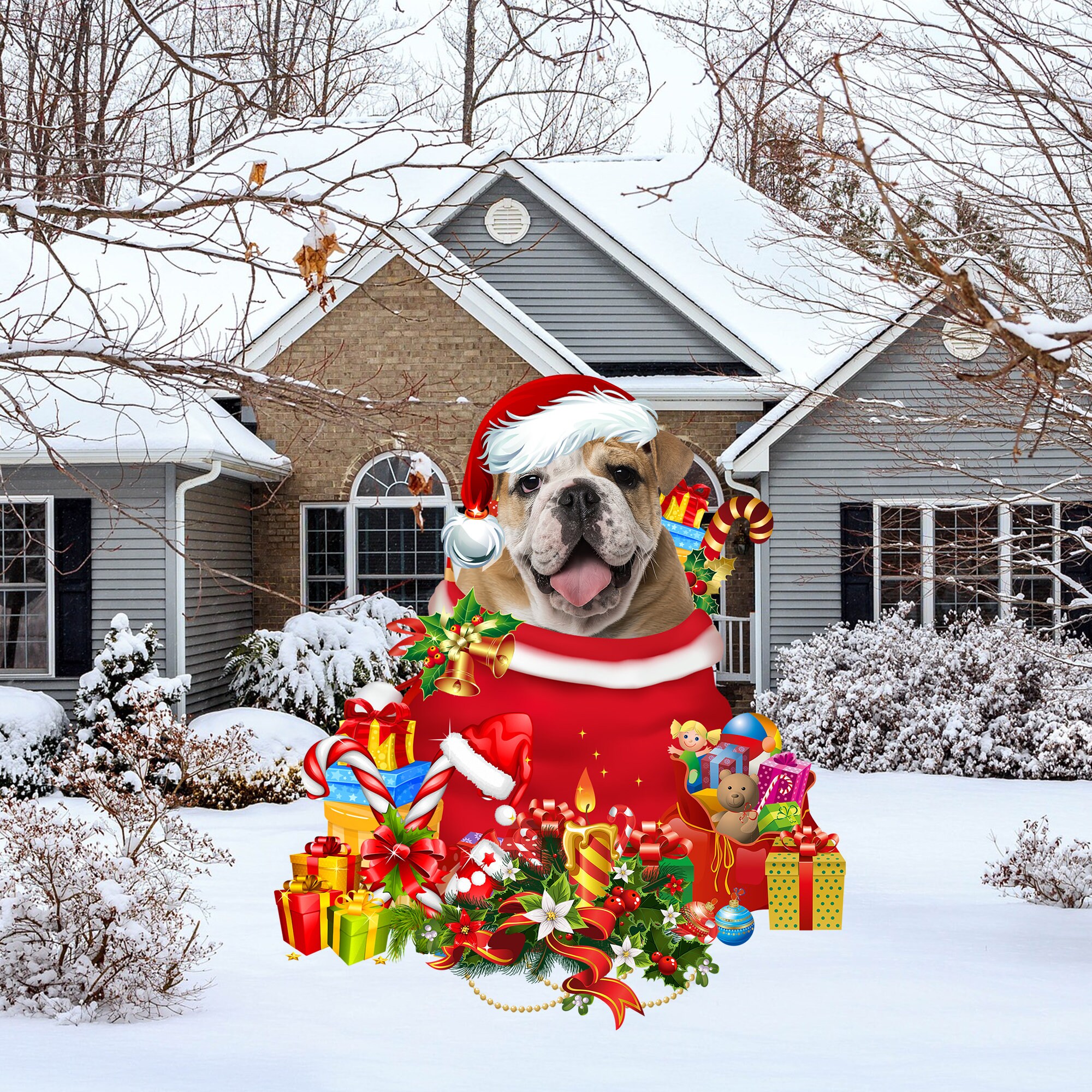 Christmas English Bulldog