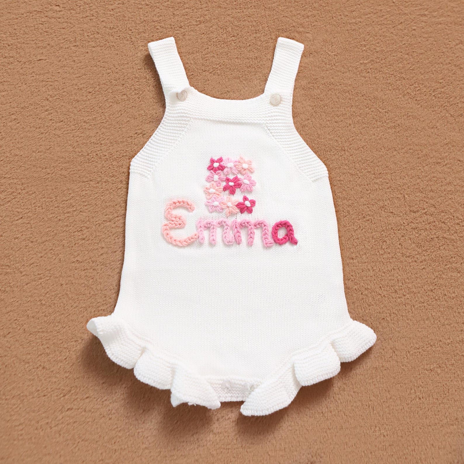 Personalized Baby Romper Name-knitted Baby Bubble Romper-custom Name ...