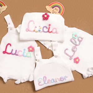 Personalized Baby Romper Name-knitted Baby Bubble Romper-custom Name ...